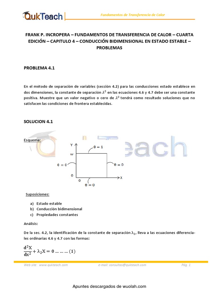 Capítulo 4 - Conducción Bidimensional en Estado Estable PDF | PDF | Conduccion termica | Calor