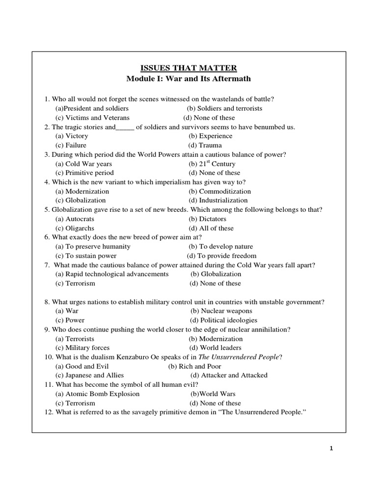 Issues That Matter | PDF | Extinction | Biodiversity