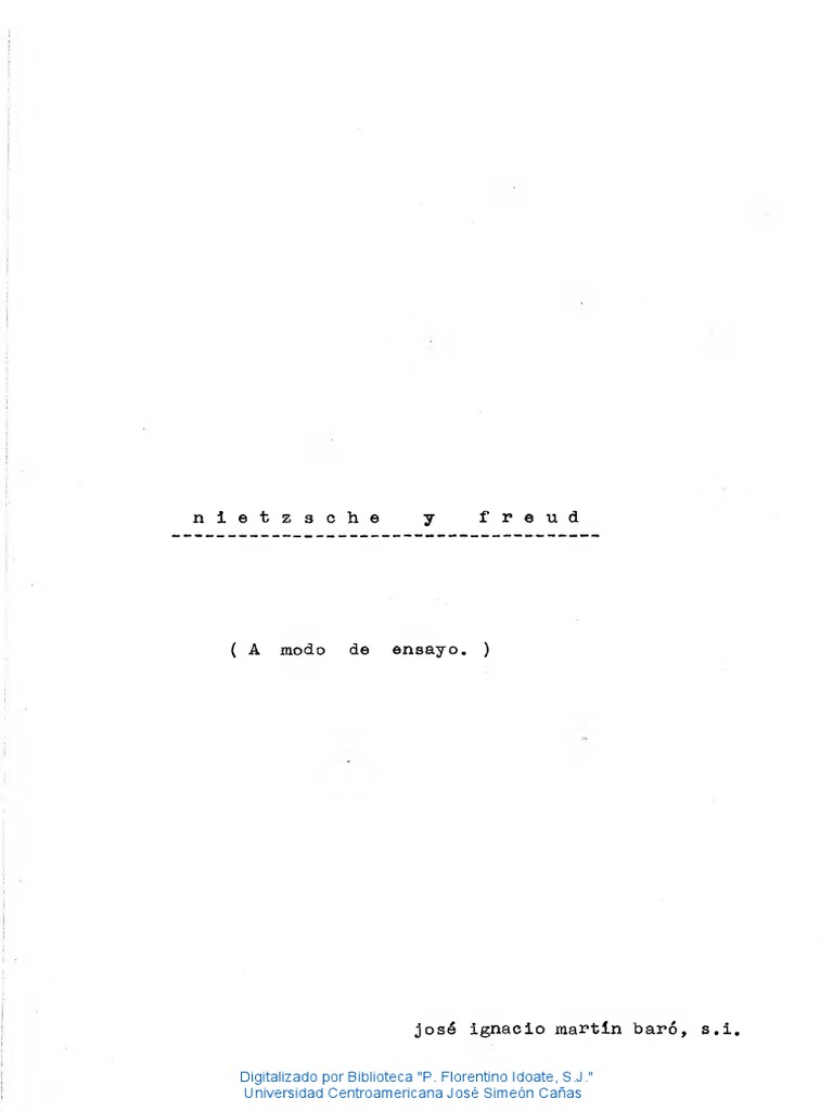 Nietzsche y Freud | PDF | Friedrich Nietzsche | Sigmund Freud