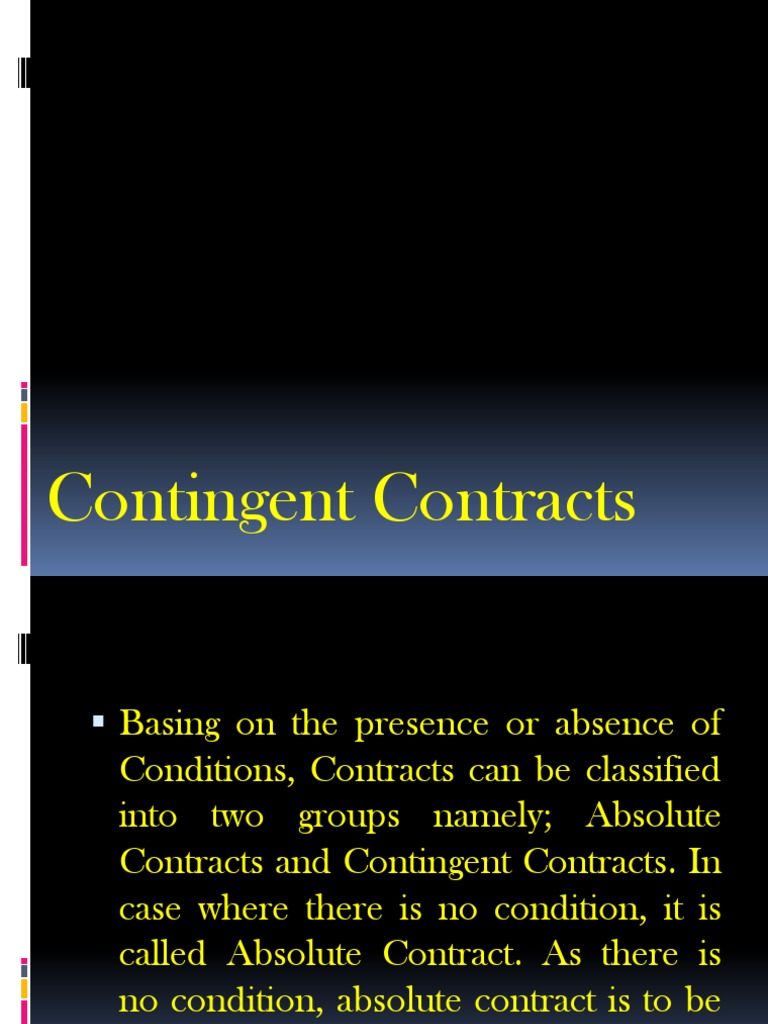 Contingent Contract | PDF | Guarantee | Indemnity