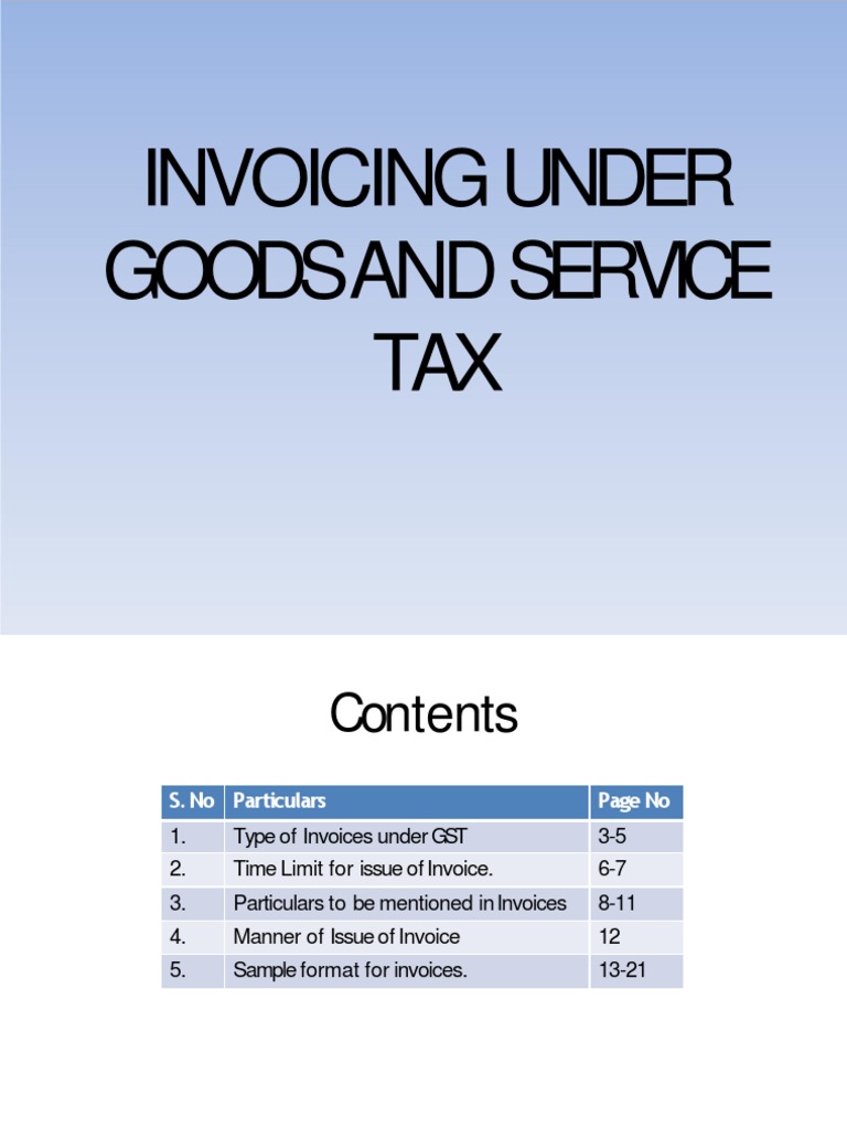 Invoicing Under Goods and Service TAX | PDF | Invoice | Receipt