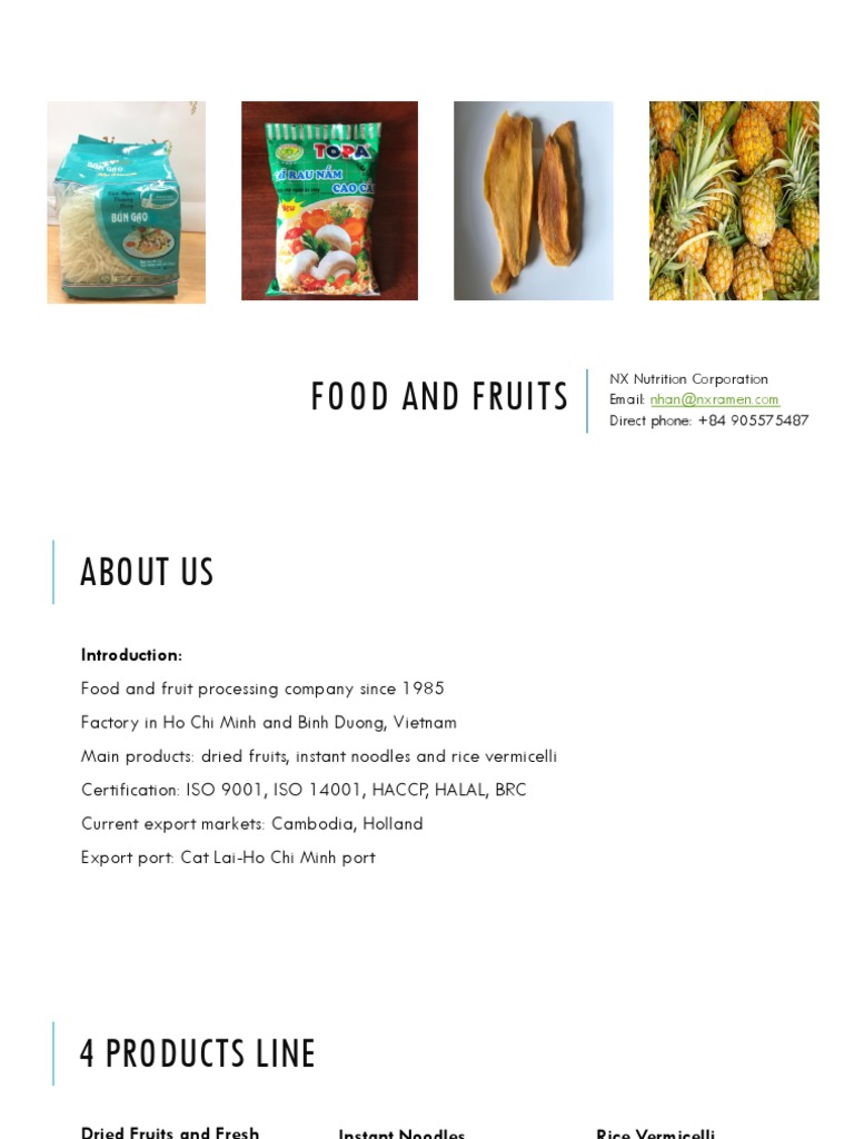 Dried Fruits and Noodles Manufacturer | PDF