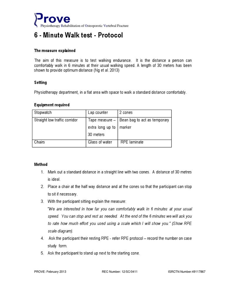 6 Minute Walk Protocol | Download Free PDF | Nature