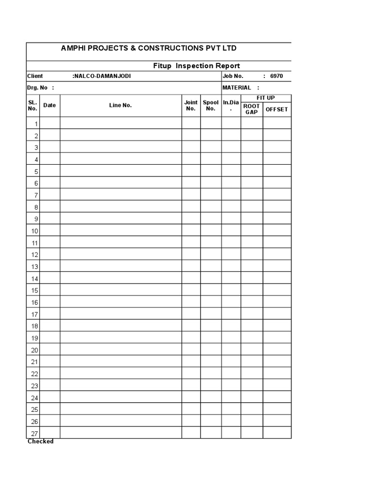 Fitup Inspection Report for NALCO | PDF | Computers | Technology ...