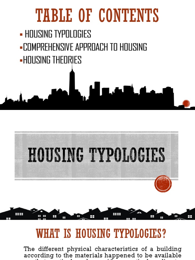 Housing Typologies, Comprehensive Approach and Theories On Housing | PDF | Affordable Housing ...