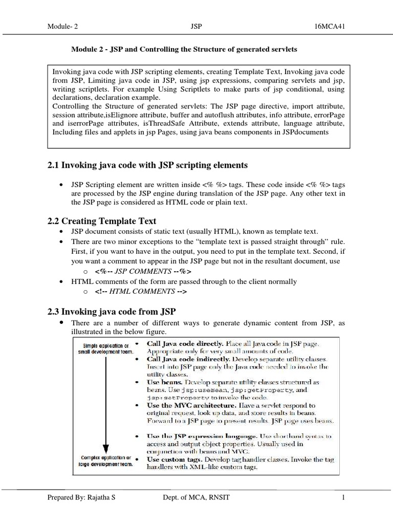 JSP Scripting Elements Overview | PDF | Java Server Pages | Java Servlet