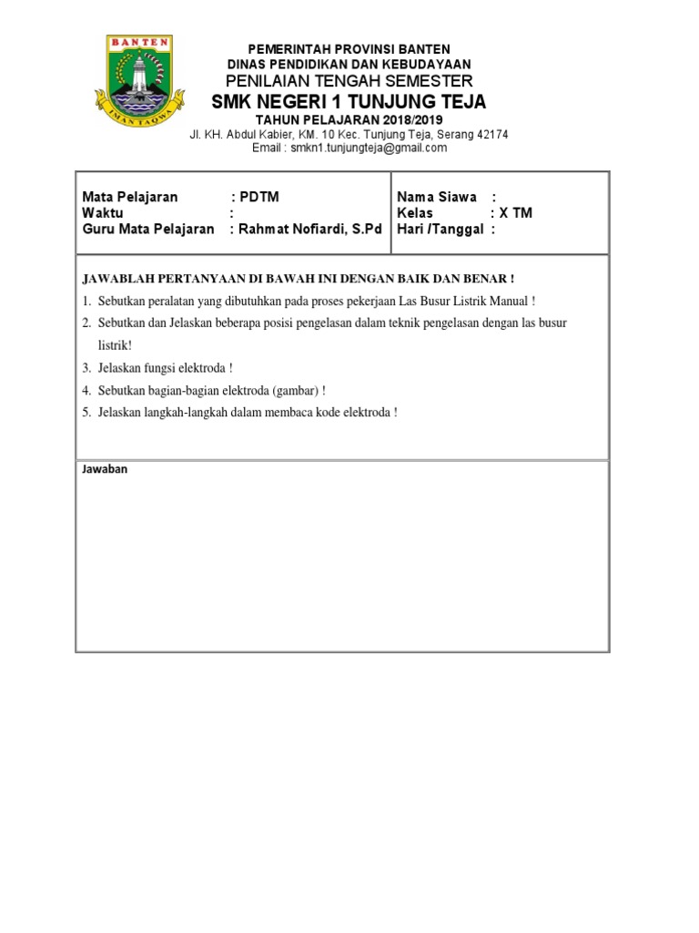 Soal Pts PDTM Kelas X TM | PDF