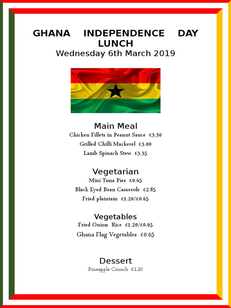 Daily Menu Ghana Menu - Doc 2019 | PDF