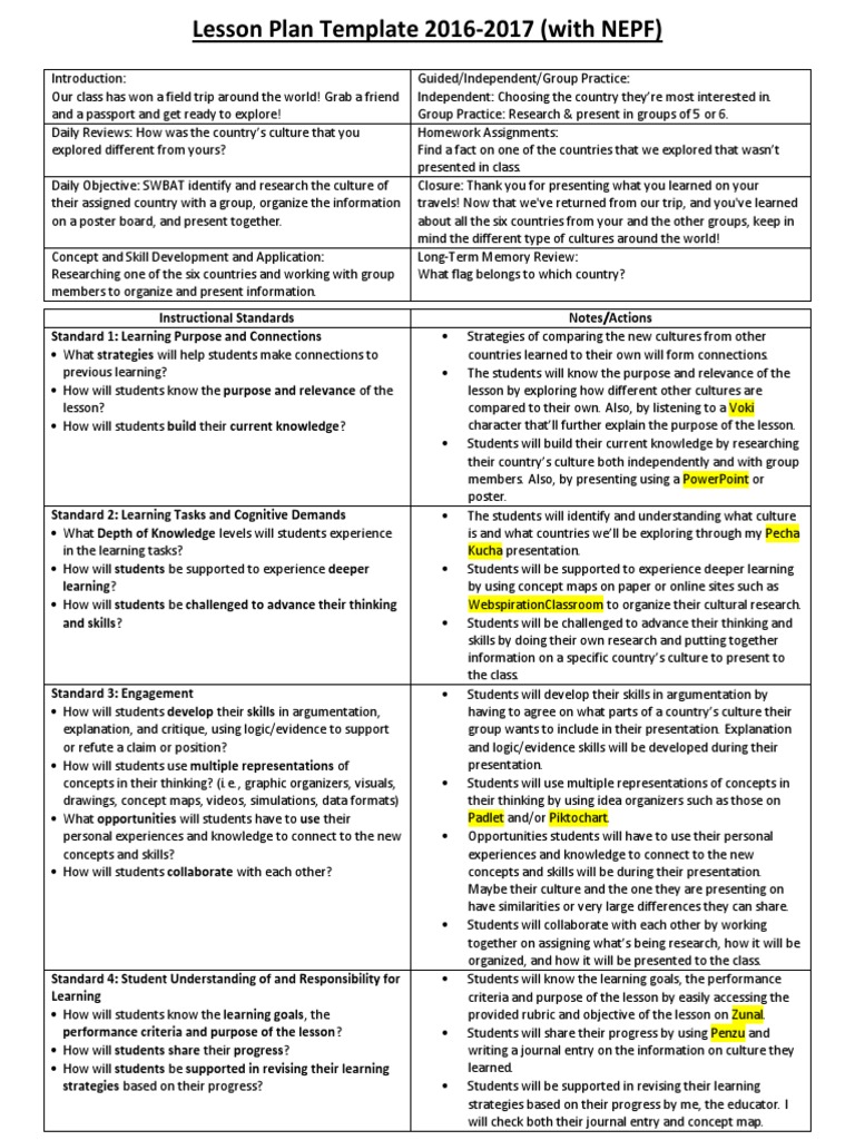 Lesson Plan | PDF | Lesson Plan | Homework