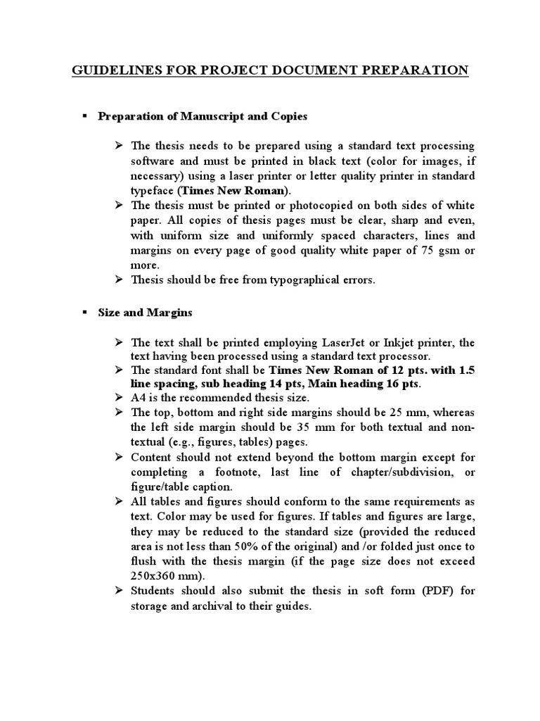 Guidelines For Project Document Preparation | PDF | Printer (Computing ...