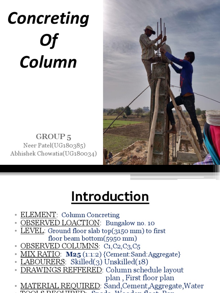 Column Concreting Process Overview | PDF | Column | Concrete