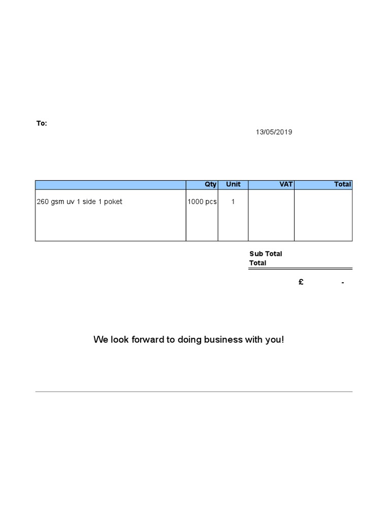 We Look Forward To Doing Business With You! | PDF