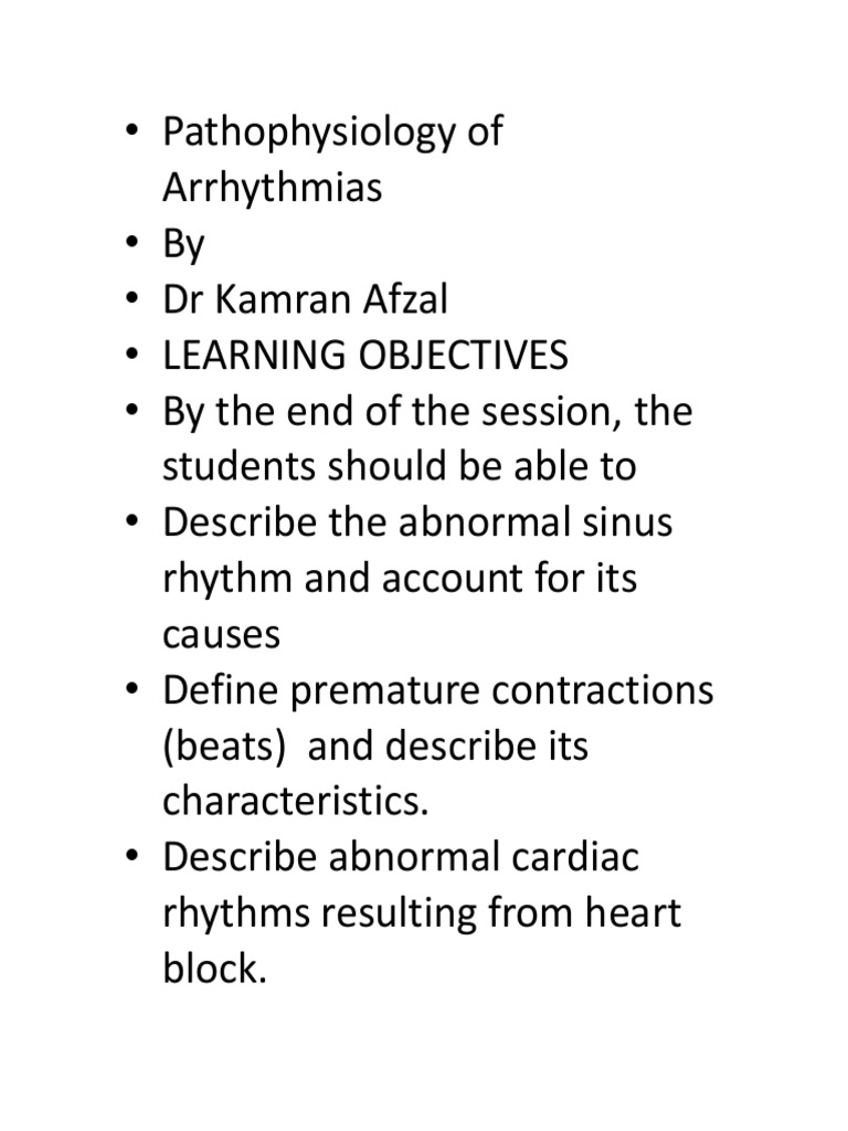 Pathophysiology of Arrhythmias | PDF | Heart | Electrocardiography