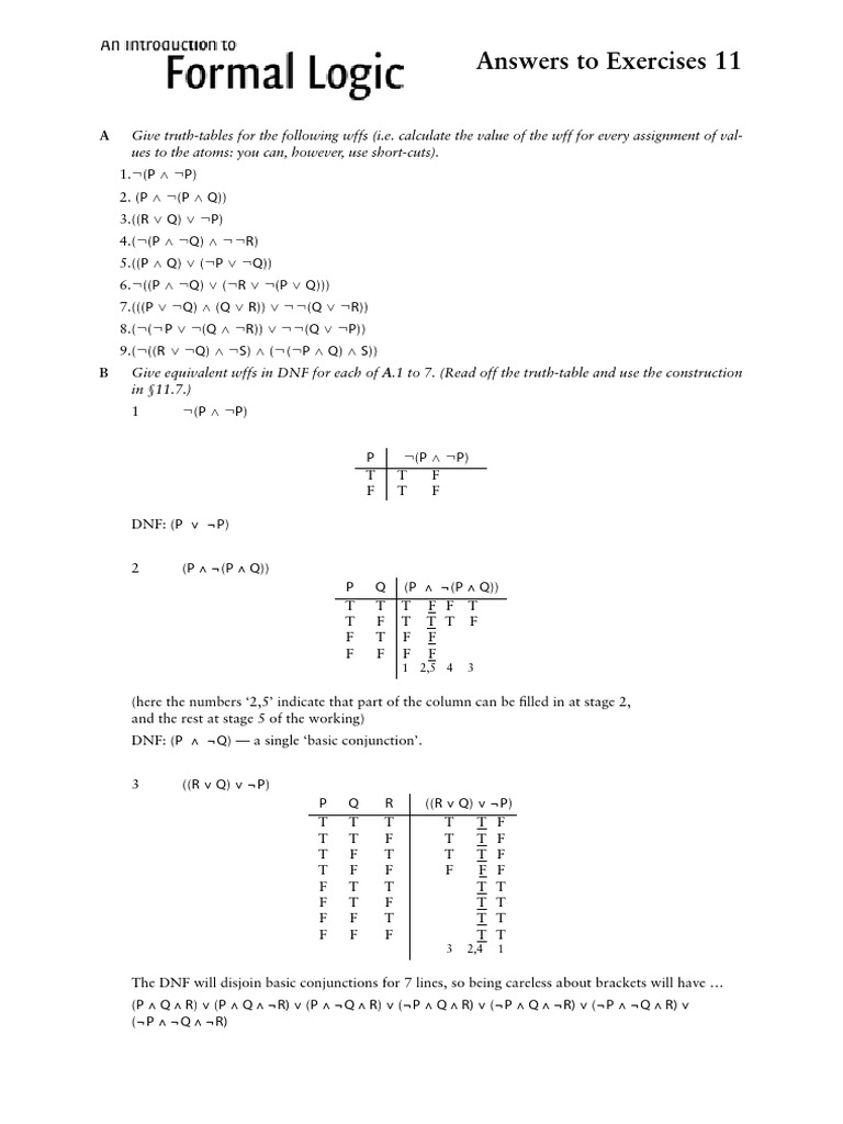 Answers To Exercises 11 | PDF | Theoretical Computer Science | Metalogic