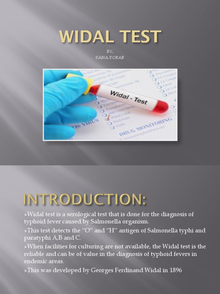 Widal Test | PDF | Immunology | Medicine