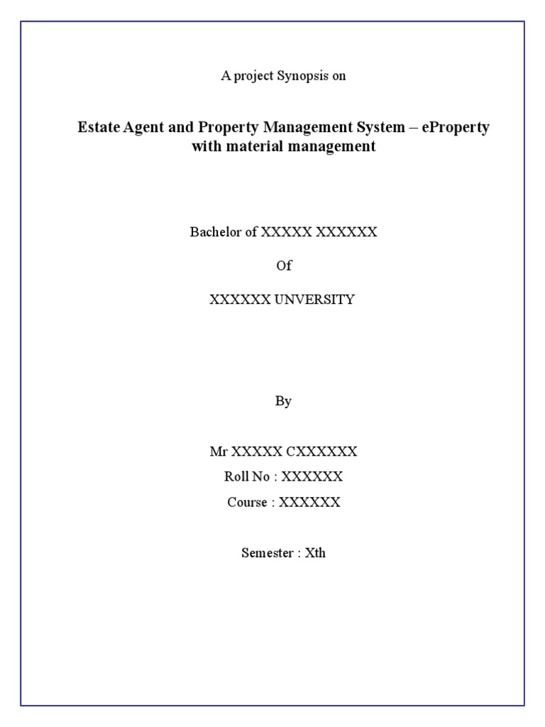E Property Project Synopsis With Material MGMT | PDF | Estate Agent ...