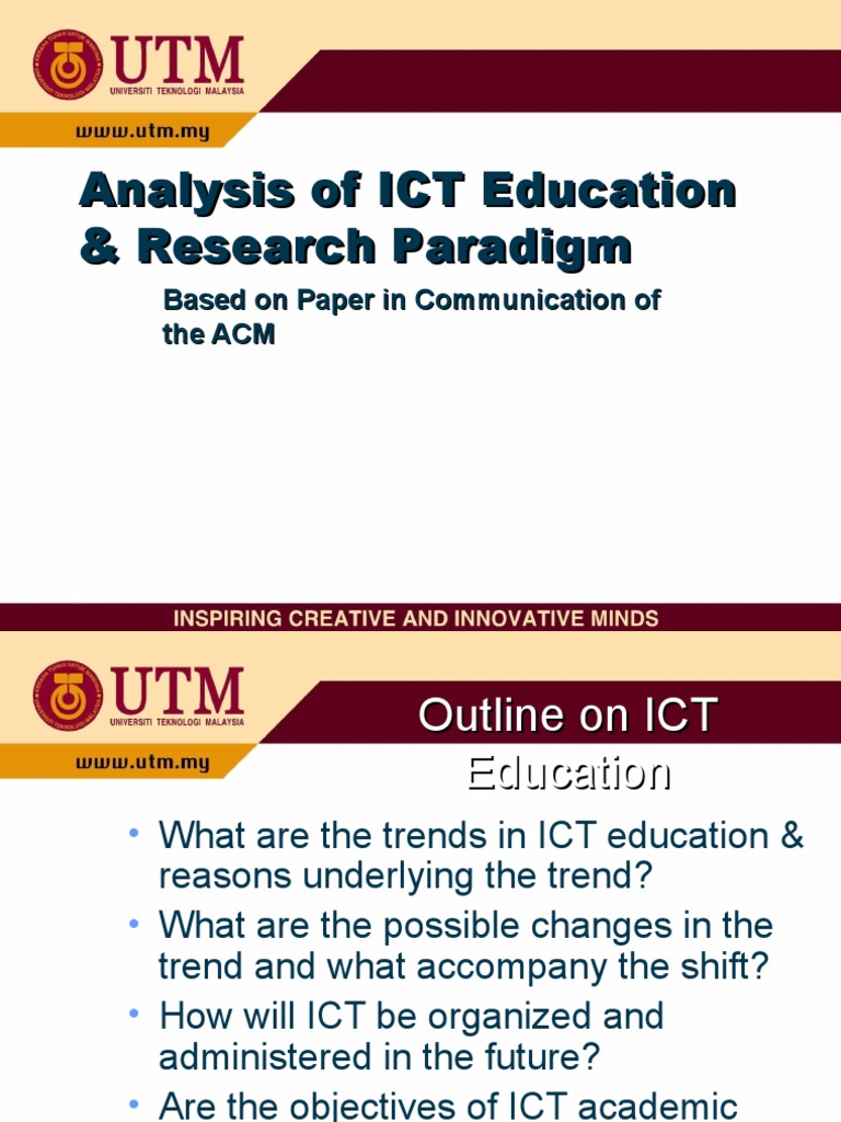 ICT Education Paradigm | PDF | Computer Science | Analysis