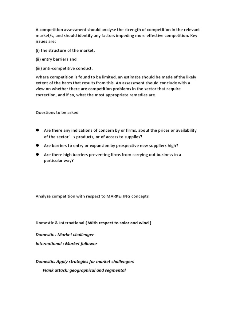 Competition Framework - A Rough Idea | PDF | Competition | Market ...