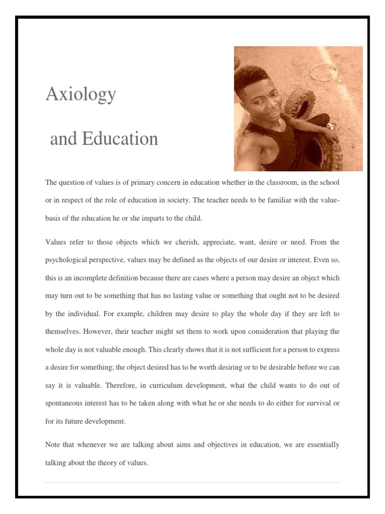 Axiology and Education | PDF | Value (Ethics) | Metaphysics