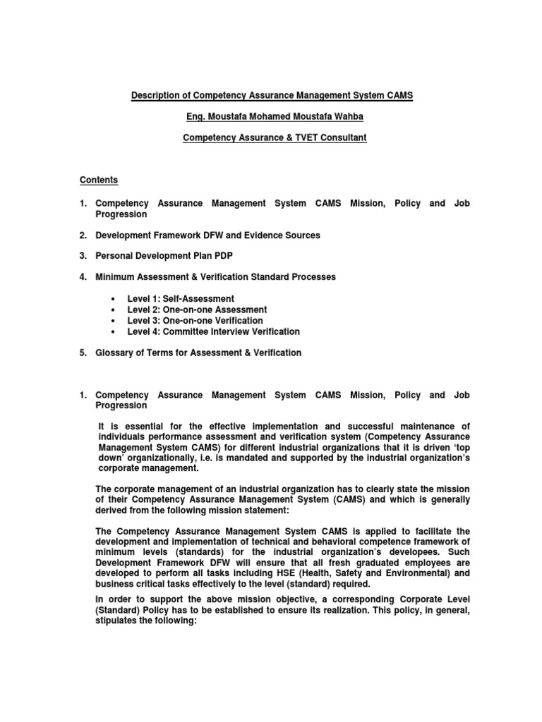 Level 1: Self-Assessment - Level 2: One-On-One Assessment - Level 3 ...