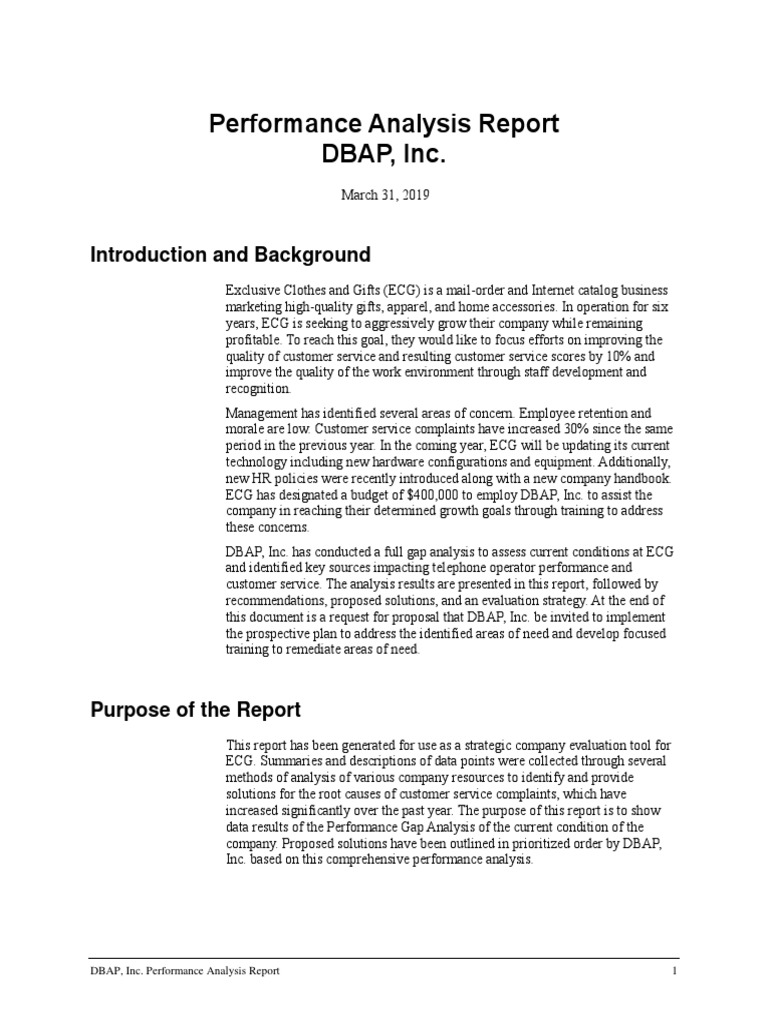 Dbap Performance Analysis Report | PDF | Job Satisfaction | Observation