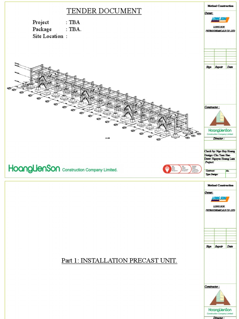 Tender Document: Project: Tba Package: TBA. Site Location | PDF ...