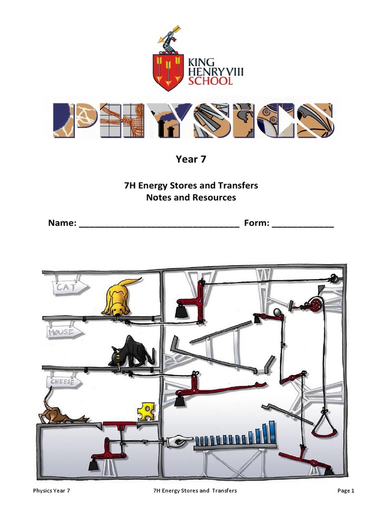 Year 7: 7H Energy Stores and Transfers Notes and Resources Name: - Form ...