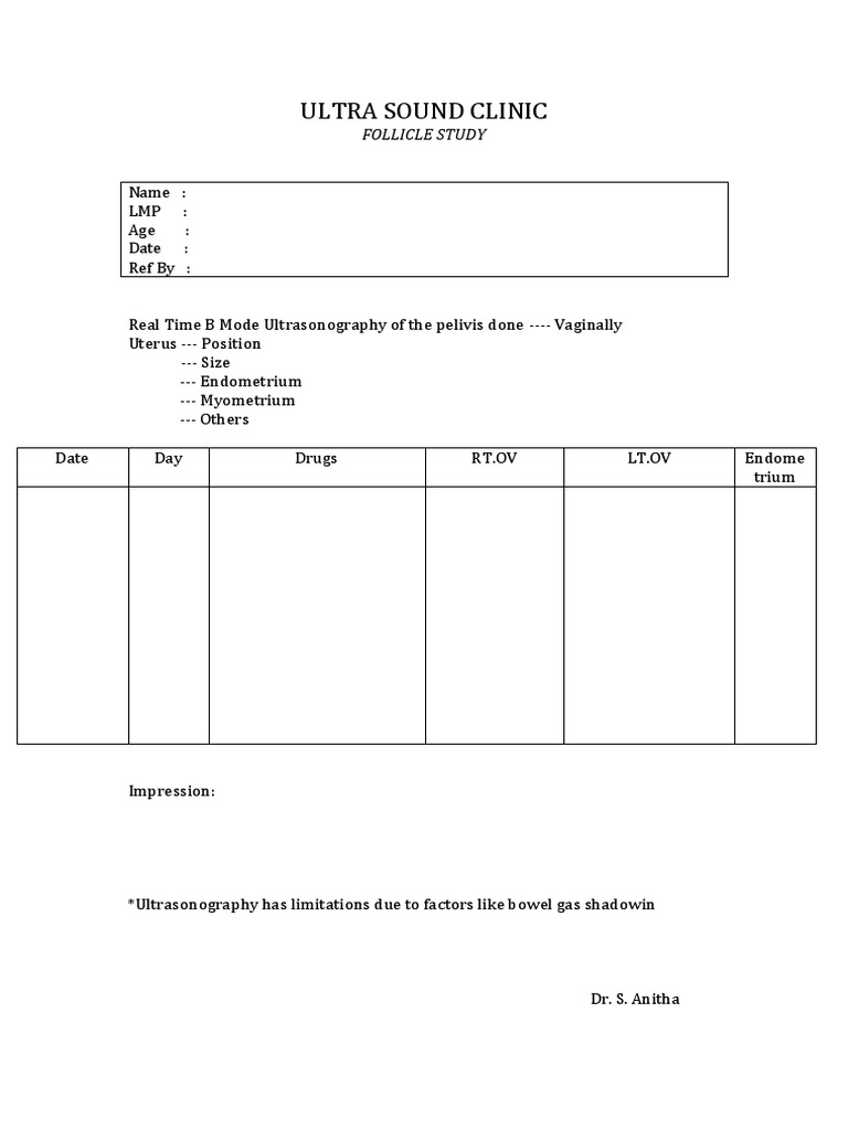 Follicle Study Ultrasound Report | PDF