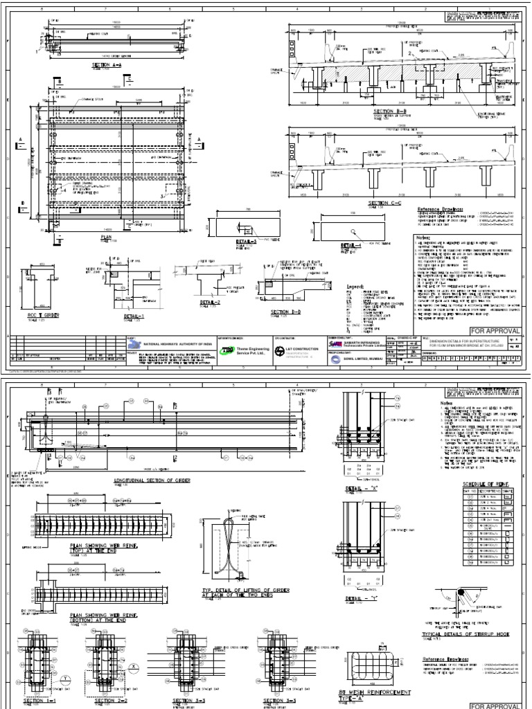 Drawing 15m Girder | Download Free PDF | Civil Engineering | Structural ...