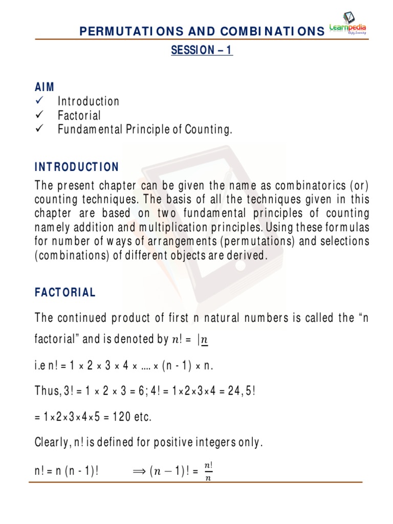 09.permutations and Combinations PDF | PDF | Number Theory | Abstract Algebra