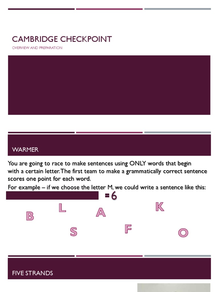 Cambridge Checkpoint: Overview and Preparation | PDF | Question | Essays