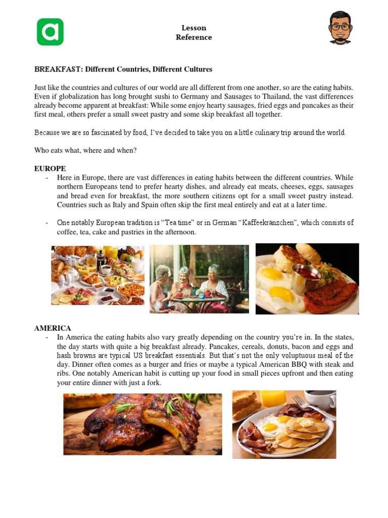 FOOD-EATING - Different Countries, Different Cultures | PDF | Meal ...