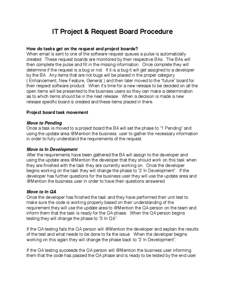 IT Project Board Procedure | PDF | Software Bug | Digital Technology