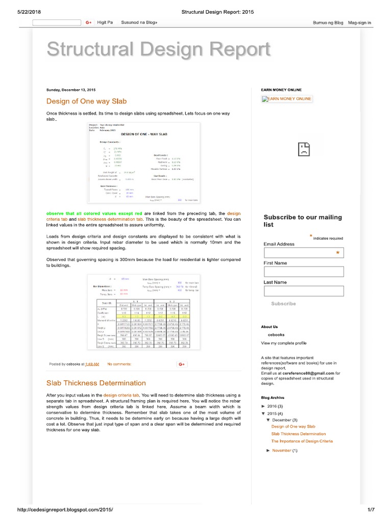 Structural Design Report - 2015 | PDF