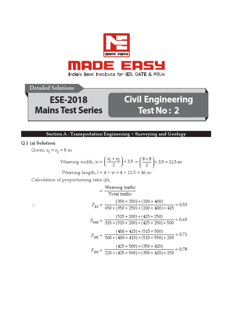 ESE-2018 Mains Test Series: Civil Engineering Test No: 2 | PDF | Fault ...
