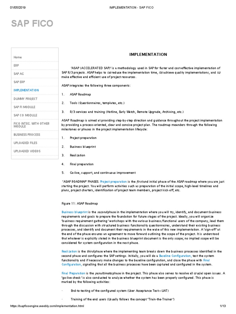 Implementation - Sap Fico | PDF | Business Process | Total Cost Of ...
