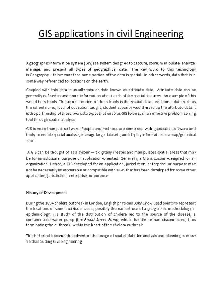 GIS Applications in Civil Engineering | PDF | Geographic Information ...