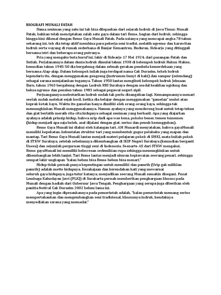Biografi Munali Fatah | PDF
