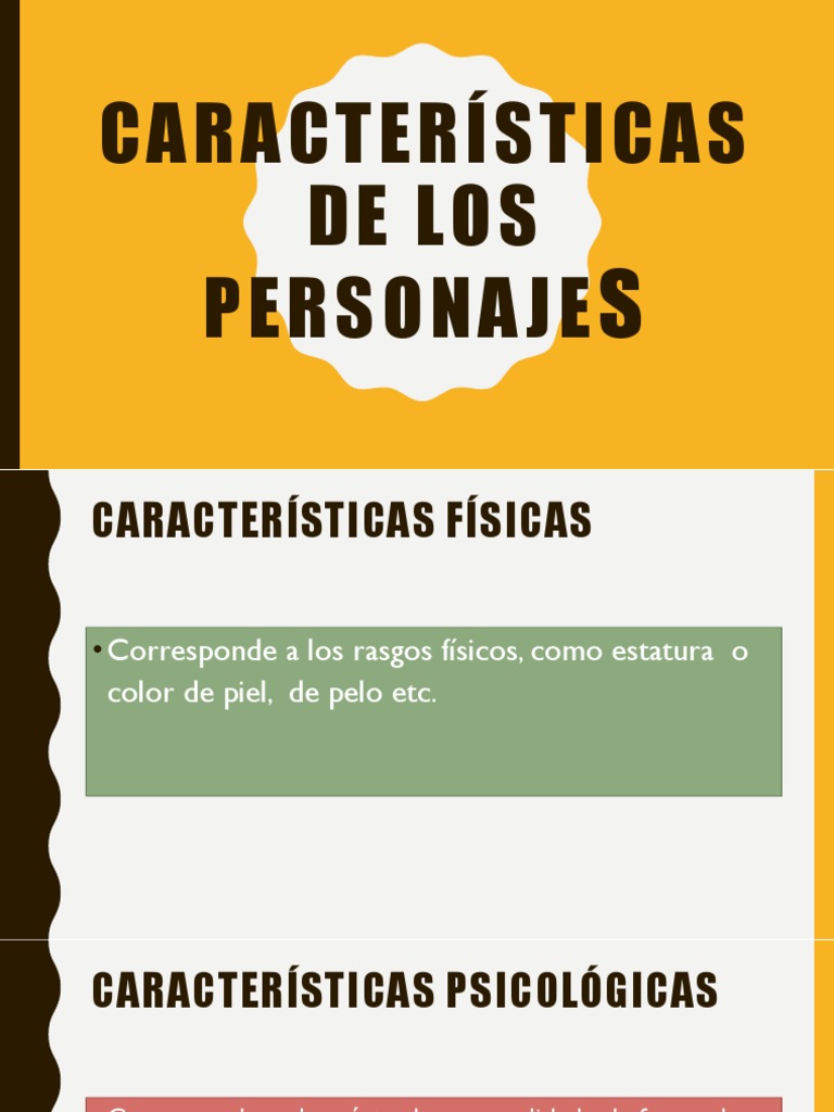 Características de Los Personajes | PDF | Relaciones personales ...