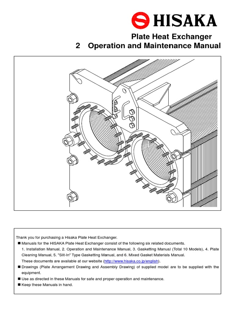 Hisaka PHE Gasket Operation Manual | PDF | Leak | Vacuum