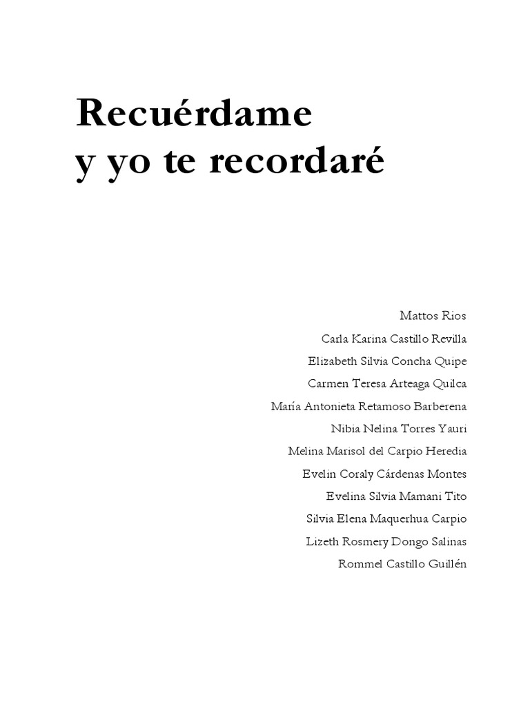 Recuérdame y Yo Te Recordaré | PDF | Amor | Cristo (título)