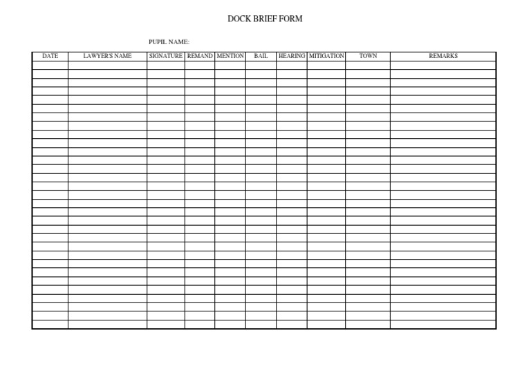 Dock Brief Form | PDF