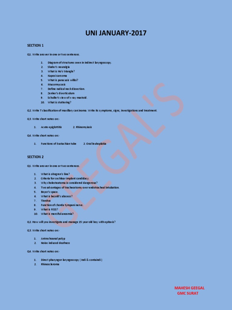 Ent Papers | PDF | Human Nose | Human Anatomy