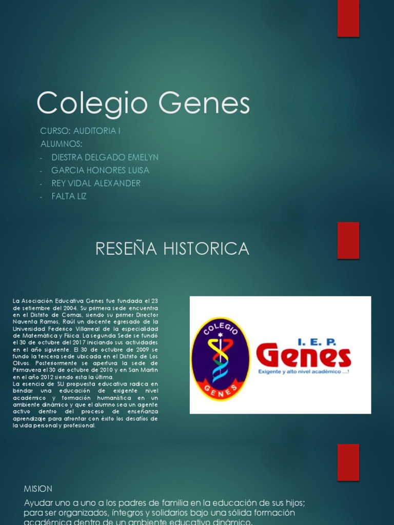 Historia y Misión del Colegio Genes | PDF | Salud y bienestar