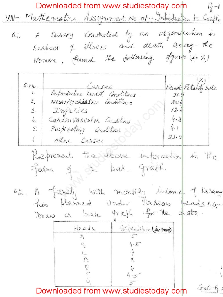 CBSE Class 8 Introduction To Graphs Assignment 4 PDF | PDF | Science ...