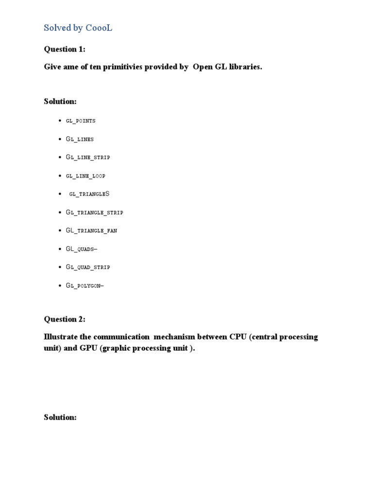 OpenGL Primitives and GPU Fragment Tests | PDF | Rendering (Computer ...