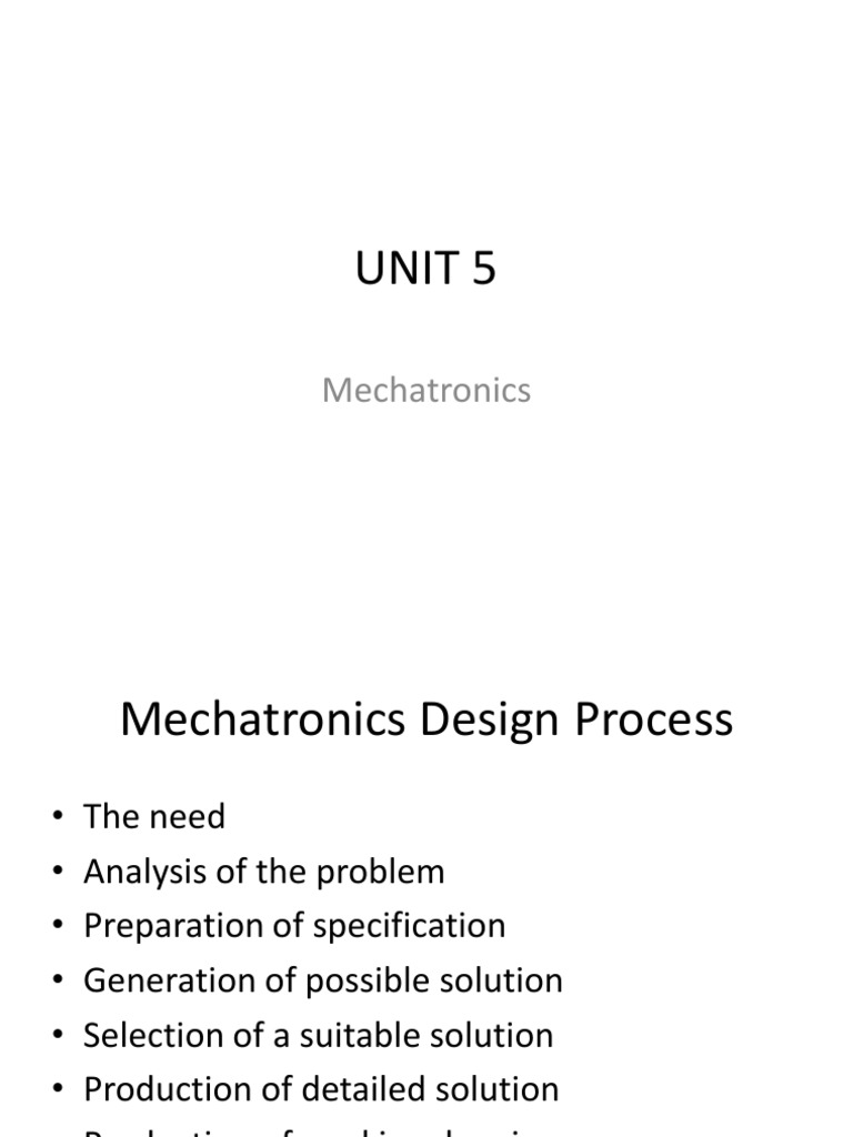 Mechatroncs Systems | PDF | Mechatronics | Engineering