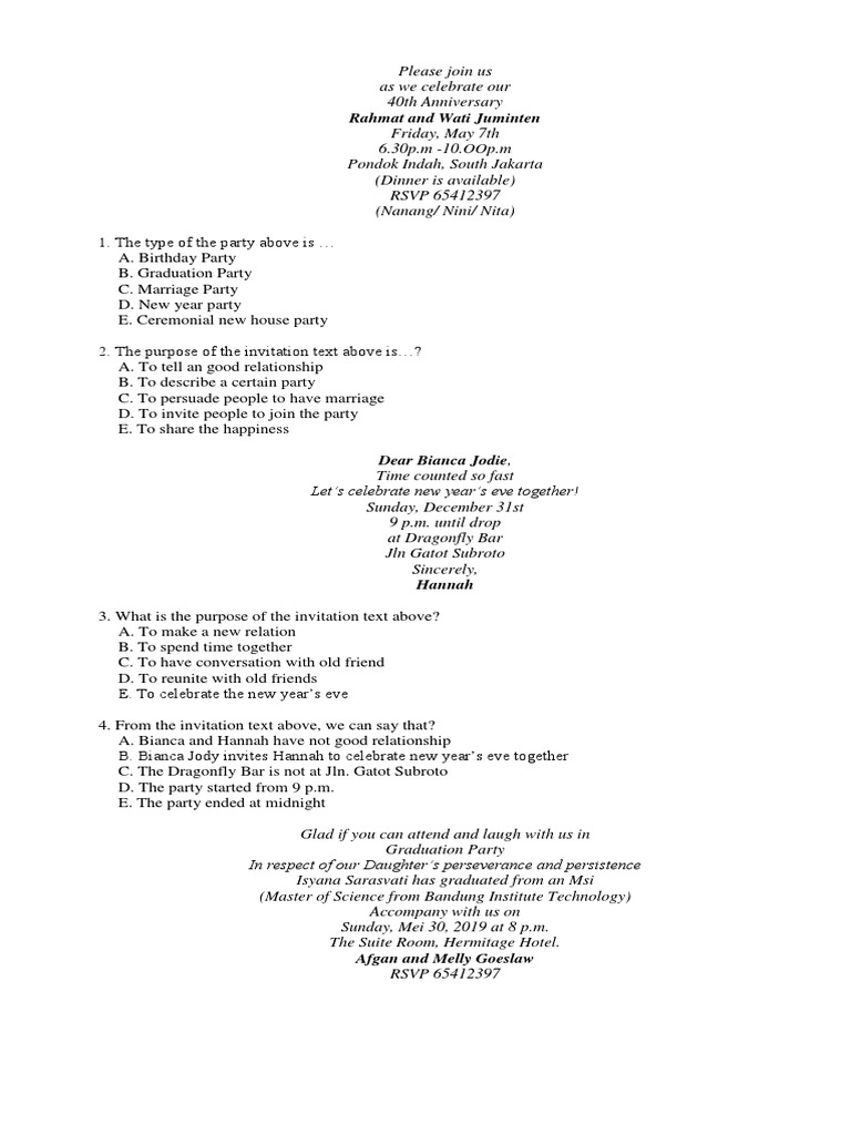 Invitation Quest | PDF