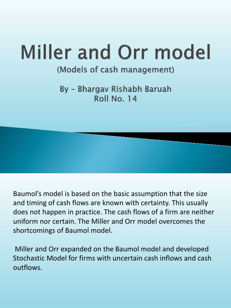 Miller and Orr Model | PDF | Business | Finance & Money Management