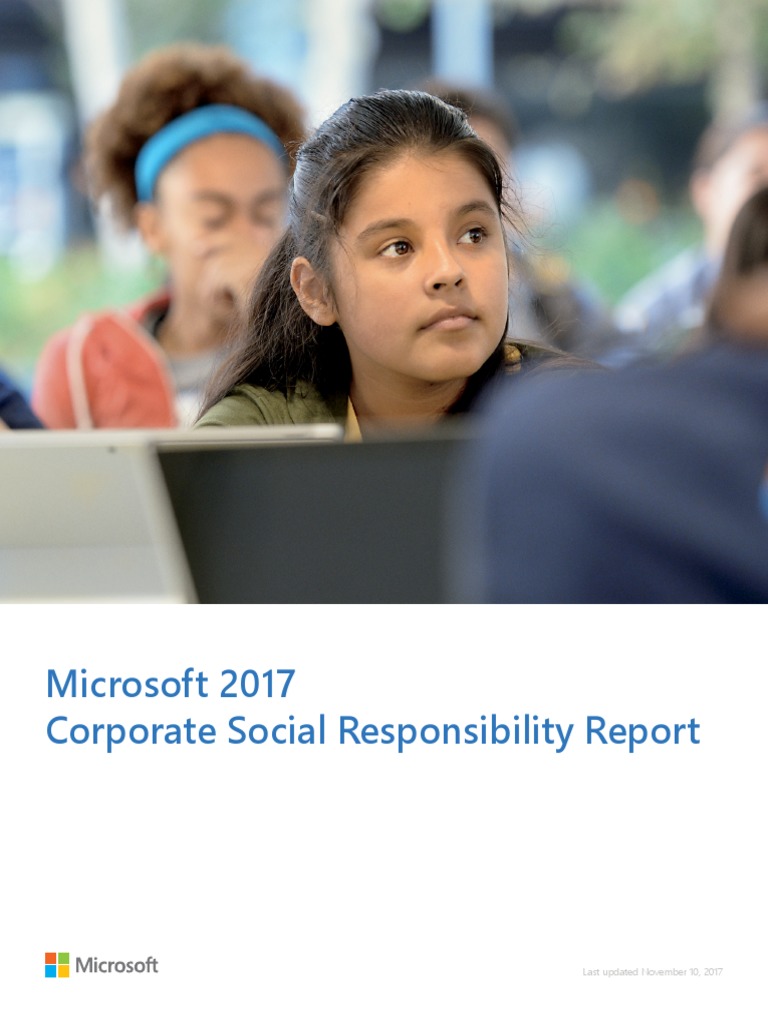 Microsoft 2017 CSR Annual Report PDF | PDF | Corporate Social ...